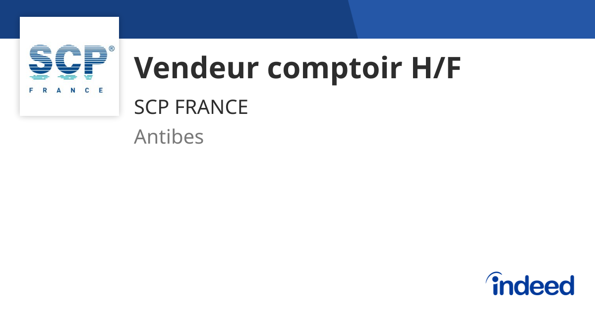 Vendeur comptoir H/F - 06160 Antibes - Indeed.com