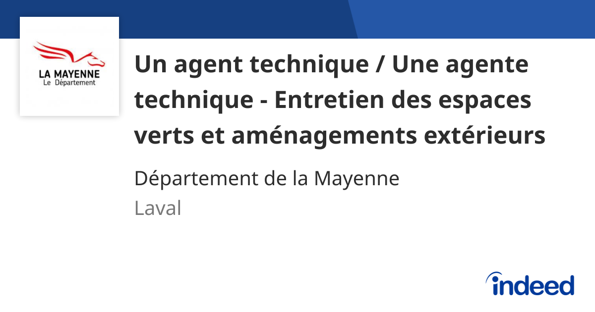Un agent technique / Une agente technique - Entretien des espaces verts ...