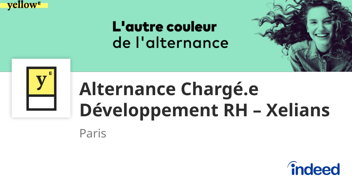 Alternance Chargé.e Développement RH – Xelians H/F - Paris (75) - Indeed.com