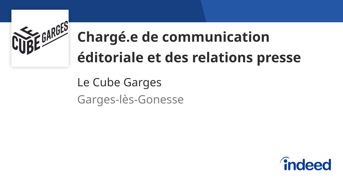 Chargé.e de communication éditoriale et des relations presse - 95140 ...
