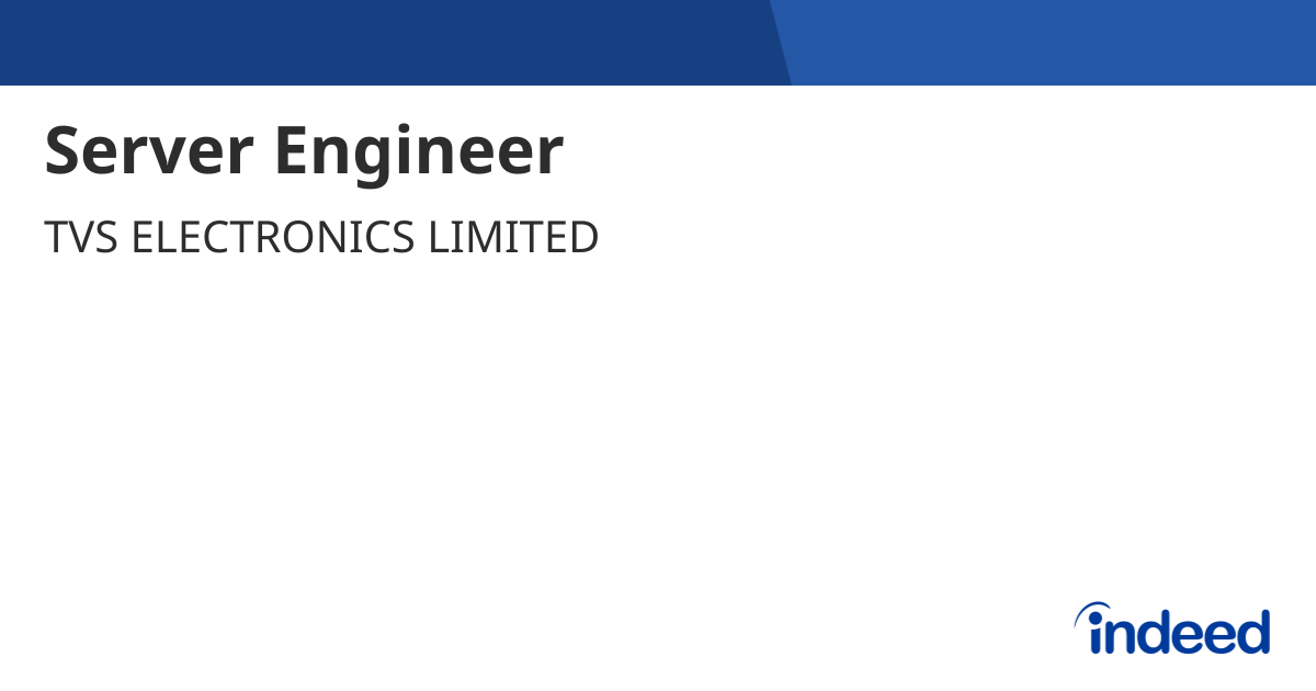 Server Engineer - Bengaluru, Karnataka - Indeed.com