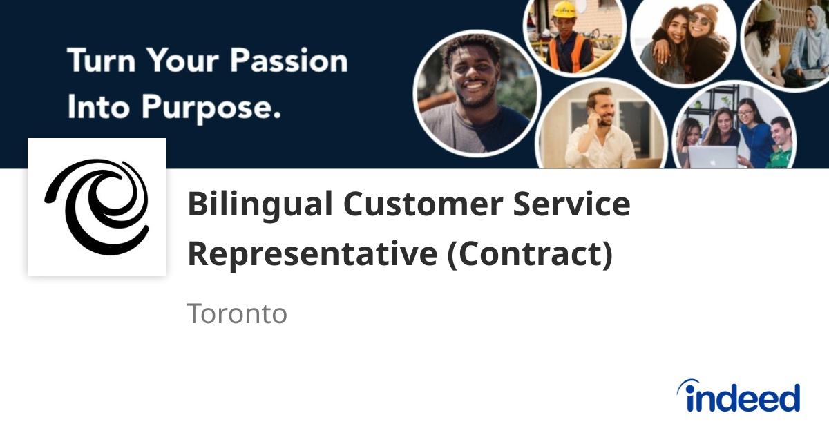 Bilingual Customer Service Representative (Contract) - Toronto, ON ...