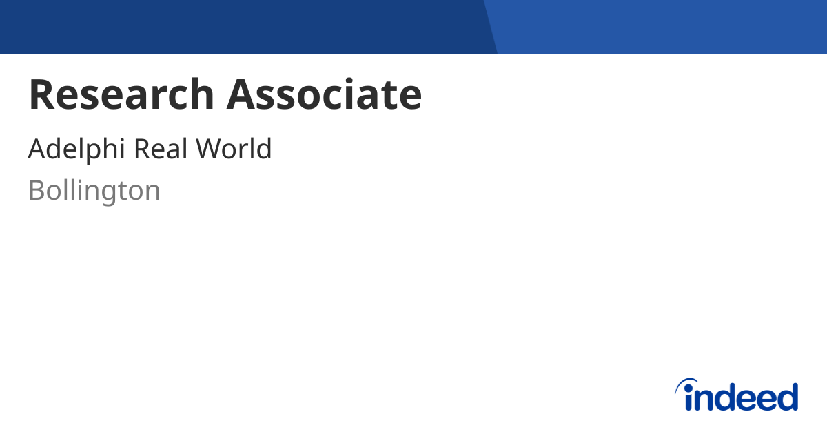 Research Associate - Bollington - Indeed.com