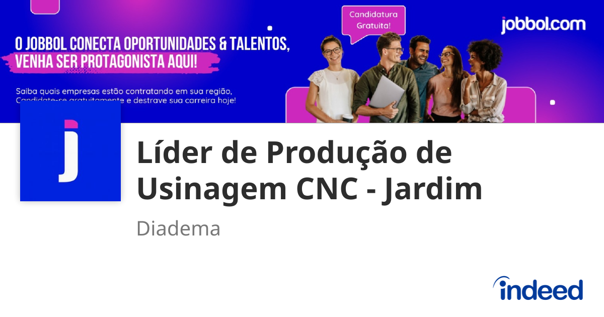 Líder de Produção de Usinagem CNC - Jardim Ruyce - Diadema, SP - Indeed.com