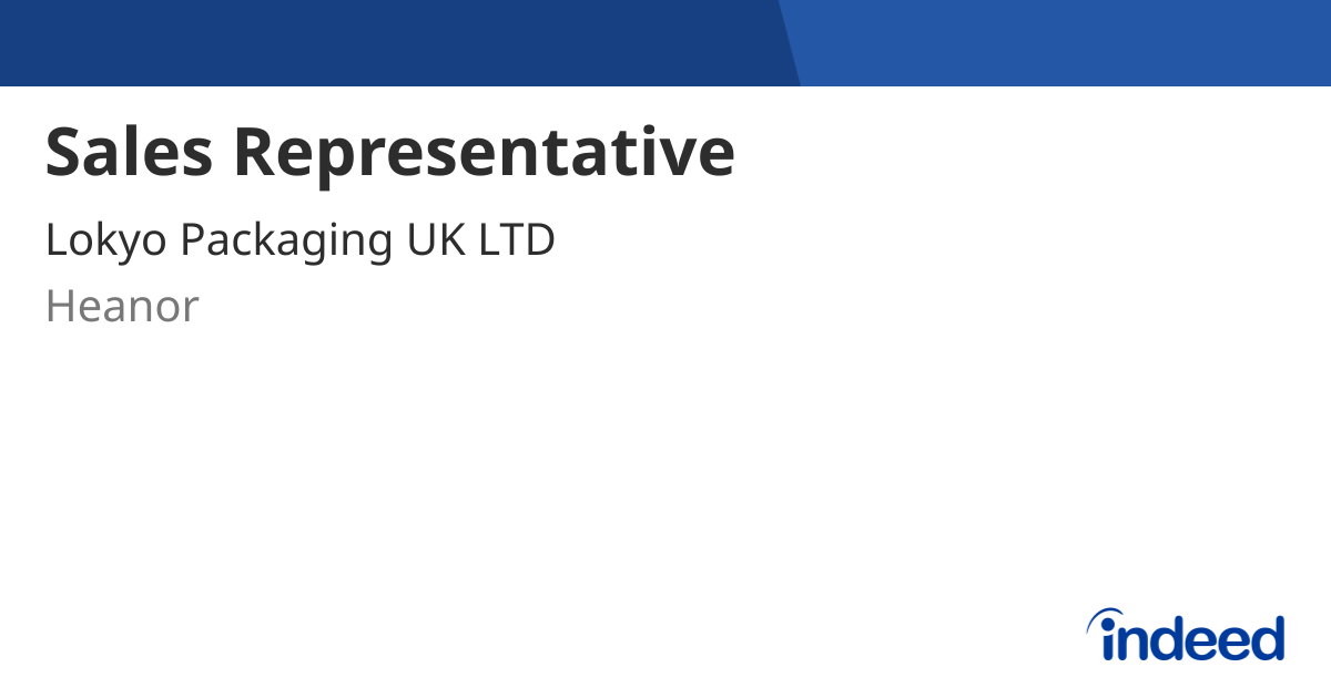 Sales Representative - Heanor DE75 7QL - Indeed.com