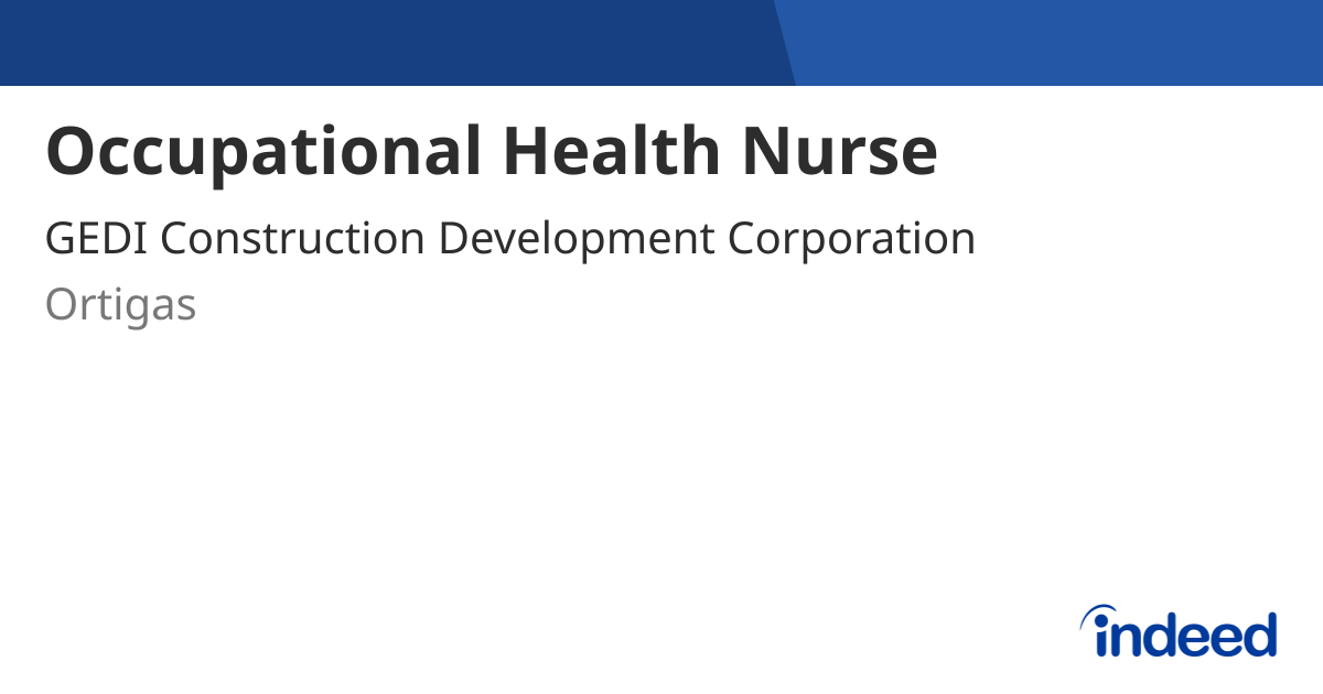 Occupational Health Nurse - Ortigas - Indeed.com