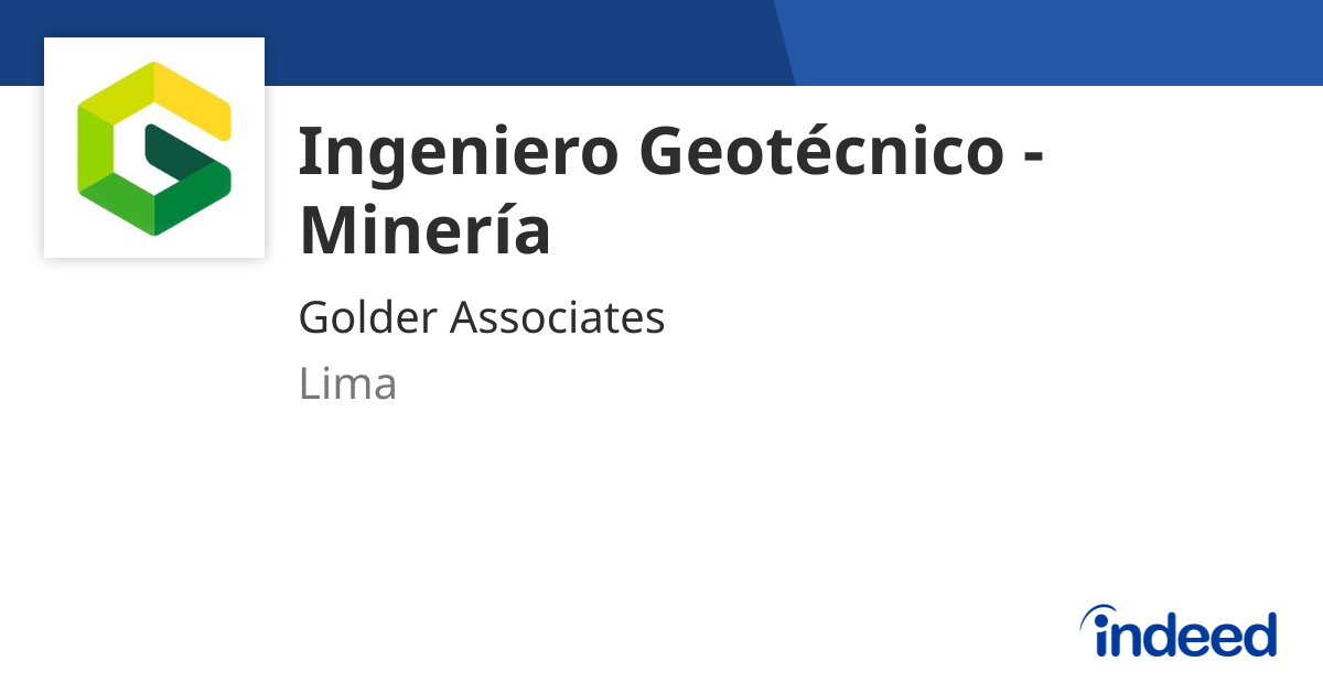 Ingeniero Geotécnico - Minería - Lima, Lima - Indeed.com
