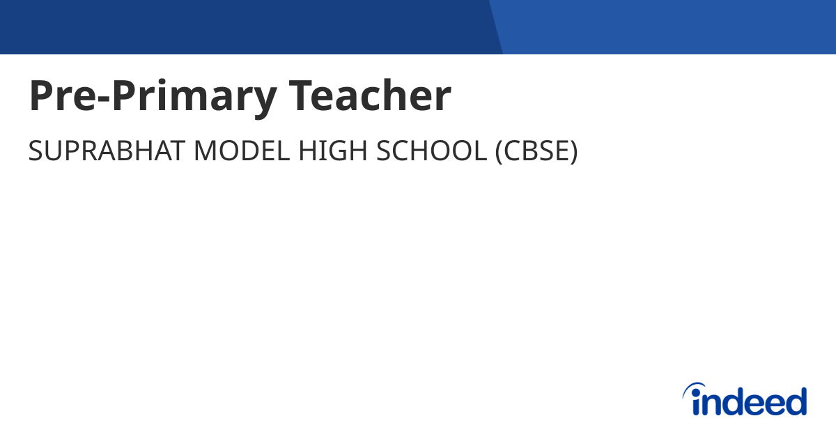 Pre-Primary Teacher - Nacharam, Hyderabad, Telangana - Indeed.com