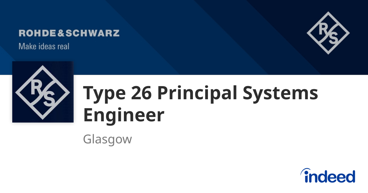 Type 26 Principal Systems Engineer - Glasgow - Indeed.com