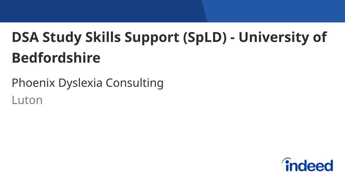 DSA Study Skills Support (SpLD) - University of Bedfordshire - Luton ...