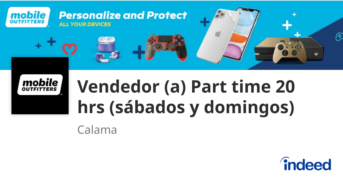 Vendedor (a) Part time 20 hrs (sábados y domingos) - Calama ...