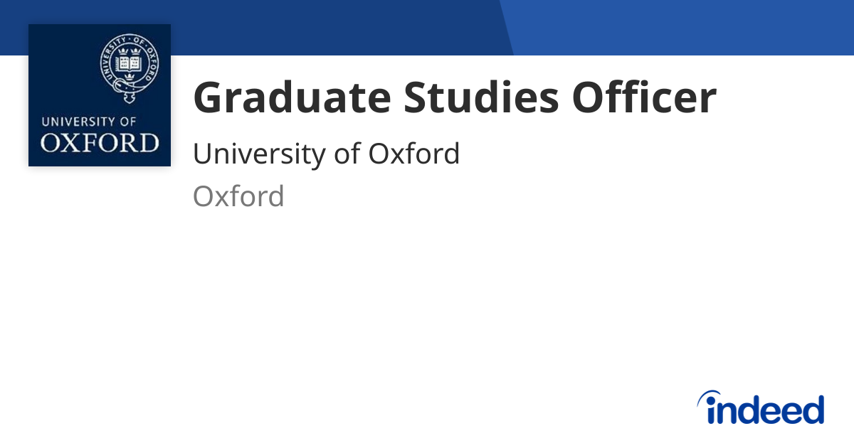 Graduate Studies Officer - Oxford OX1 3QR - Indeed.com