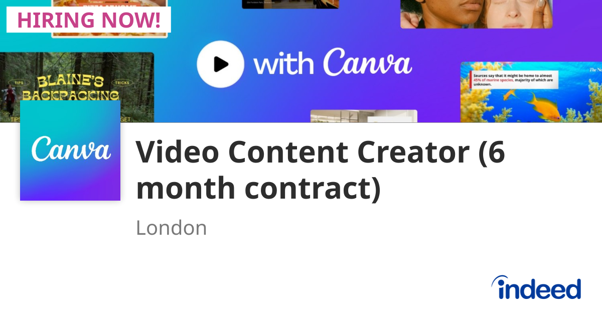 Video Content Creator (6 month contract) - London - Indeed.com