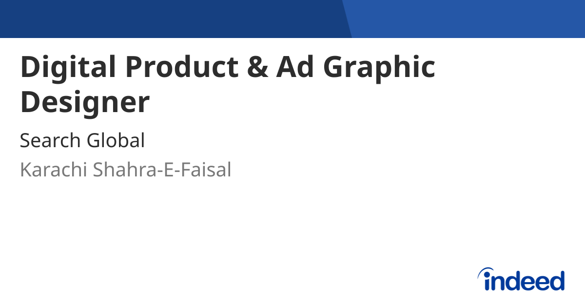 Digital Product & Ad Graphic Designer - Karachi Shahra-E-Faisal ...