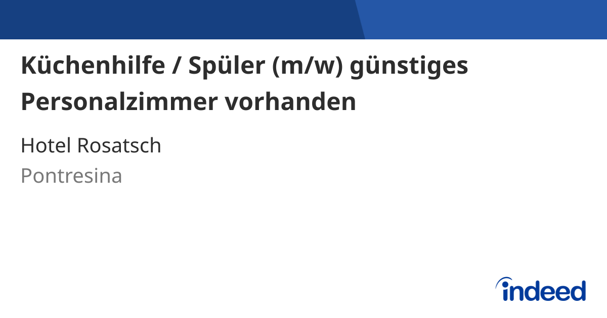 Küchenhilfe / Spüler (m/w) günstiges Personalzimmer vorhanden ...