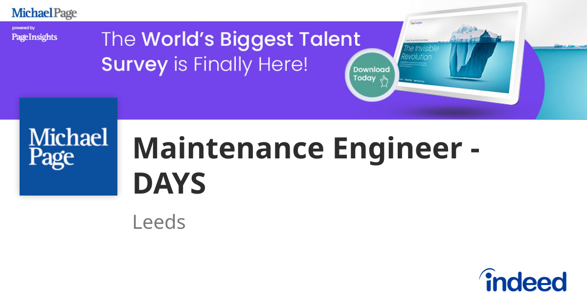 Maintenance Engineer - DAYS - Leeds - Indeed.com