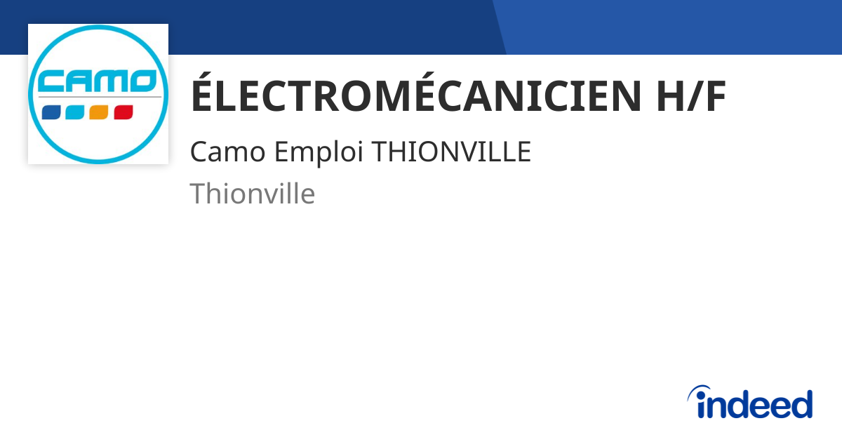 ÉLECTROMÉCANICIEN H/F - 57100 Thionville - Indeed.com