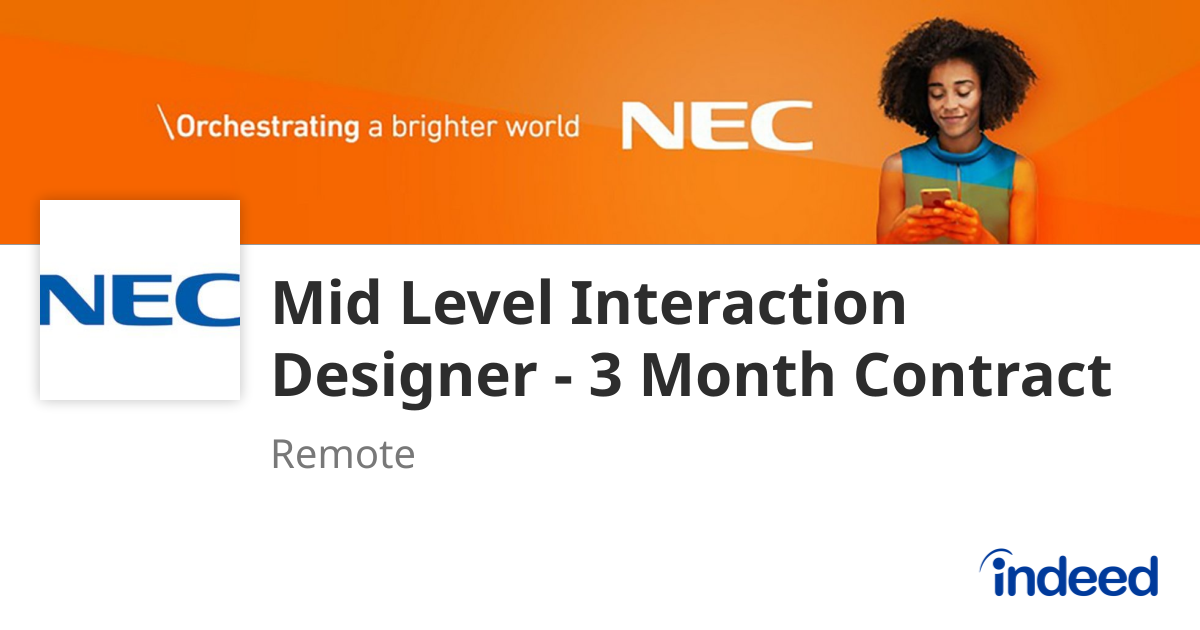 Mid Level Interaction Designer - 3 Month Contract - Remote - Indeed.com