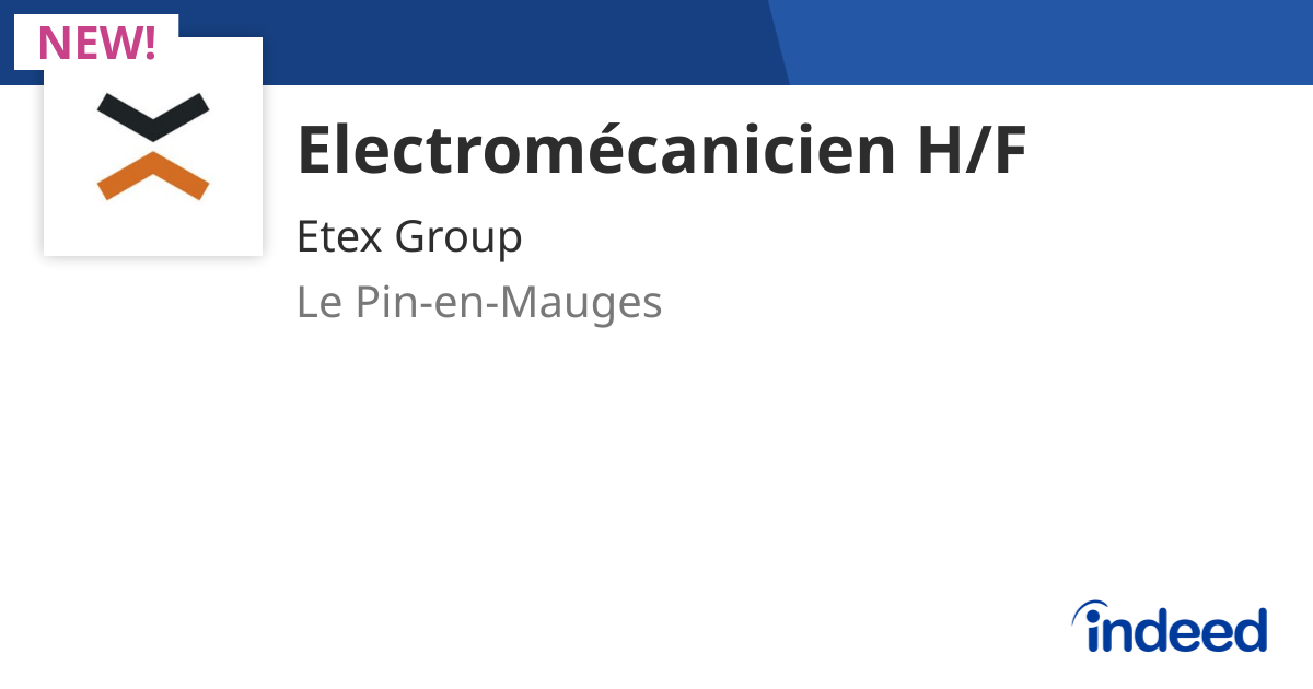 Electromécanicien H/F - Le Pin-en-Mauges (49) - Indeed.com