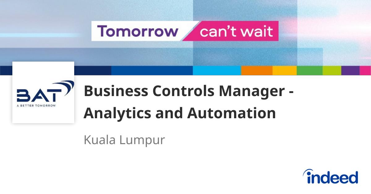 Business Controls Manager - Analytics and Automation - Kuala Lumpur - Indeed.com