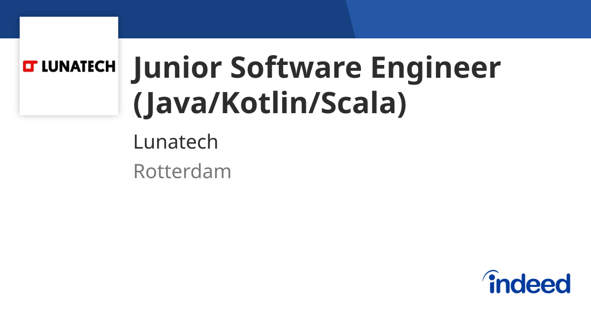 Junior Software Engineer (Java/Kotlin/Scala) - 3032 Rotterdam - Indeed.com