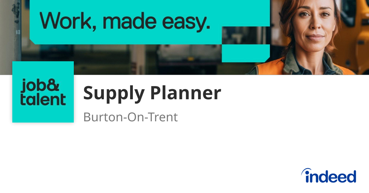 Supply Planner - Burton-On-Trent DE13 0BB - Indeed.com