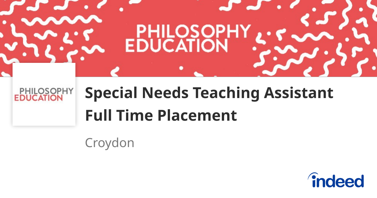 Special Needs Teaching Assistant Full Time Placement - Croydon - Indeed.com
