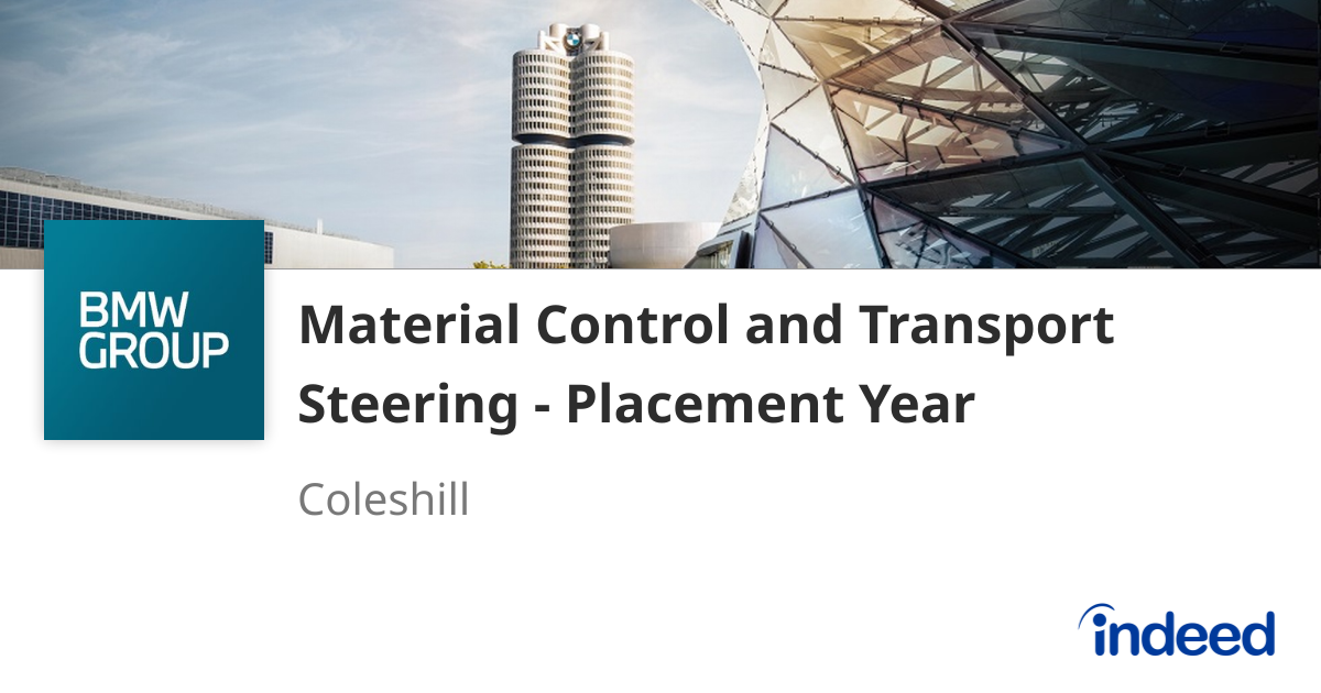 Material Control and Transport Steering - Placement Year - Coleshill ...