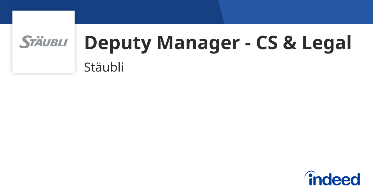Deputy Manager - CS & Legal - Unknown, Karnataka - Indeed.com