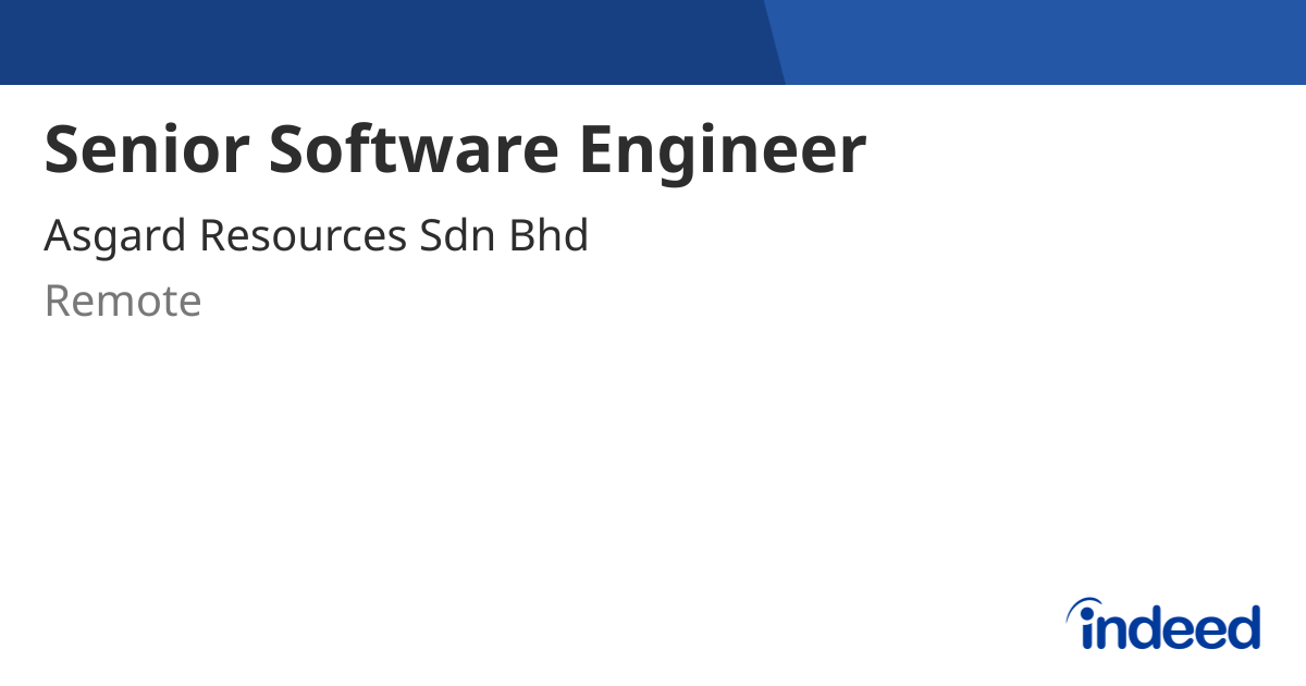 Senior Software Engineer - Remote - Indeed.com