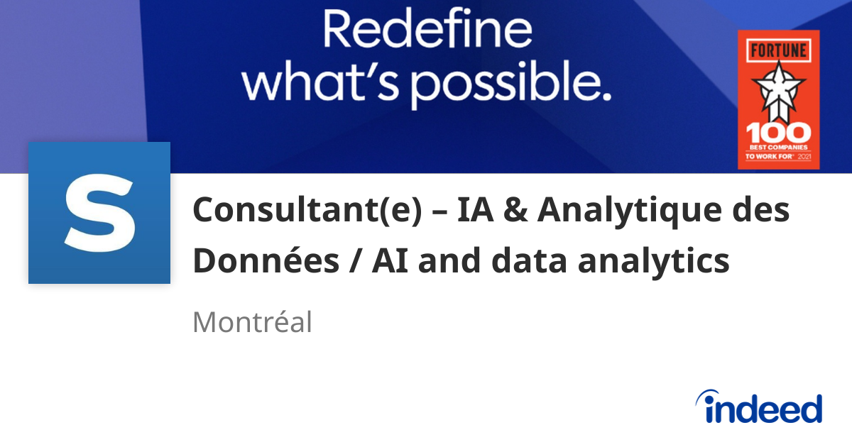 Consultant(e) – IA & Analytique des Données / AI and data analytics ...