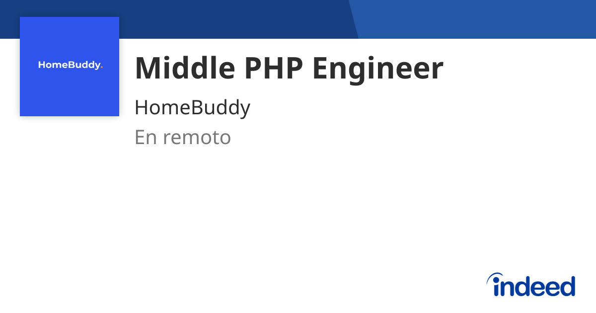 Middle PHP Engineer - En remoto - Indeed.com