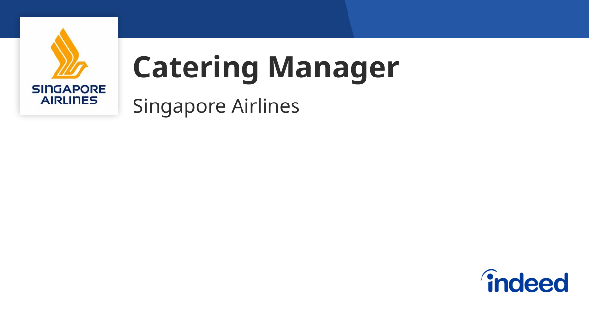 Catering Manager - Singapore - Indeed.com
