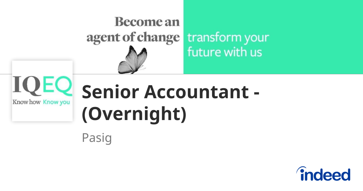 Senior Accountant - Asset Owner Solutions (Overnight) - Pasig - Indeed.com