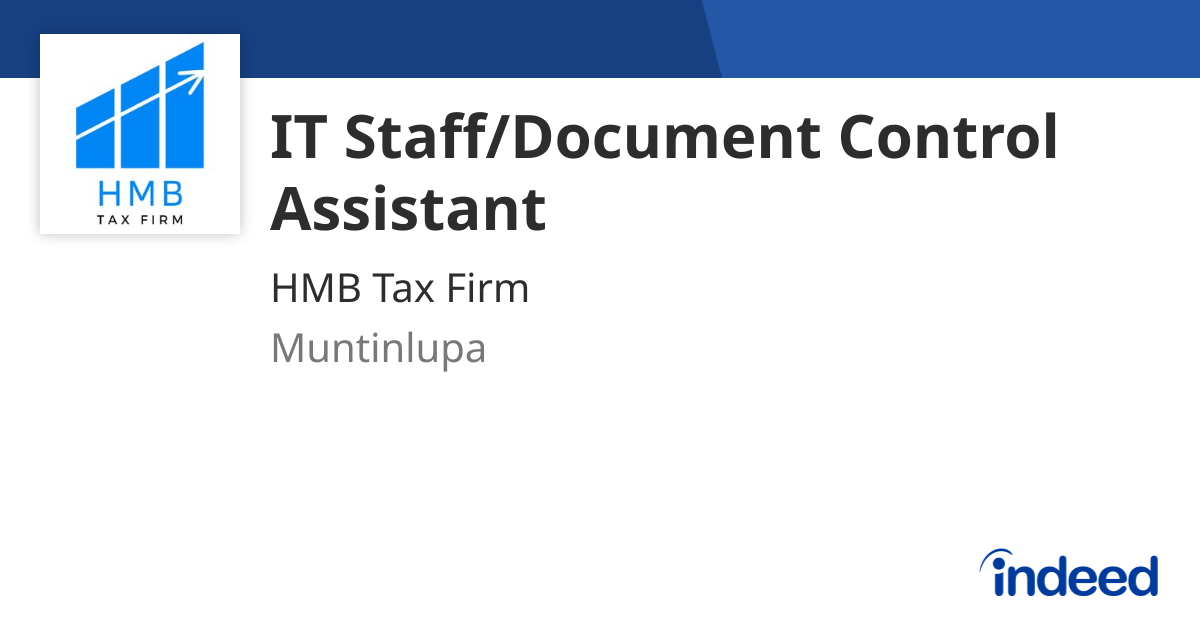 IT Staff/Document Control Assistant - Muntinlupa - Indeed.com