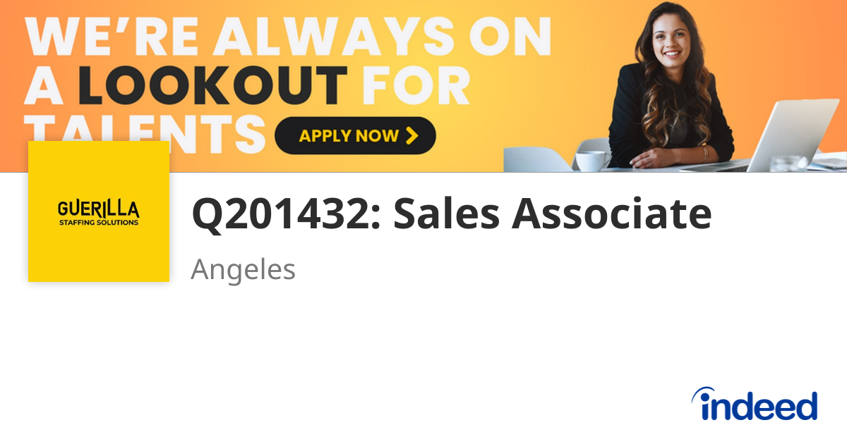 Q201432: Sales Associate - Angeles 2009 P03 - Indeed.com