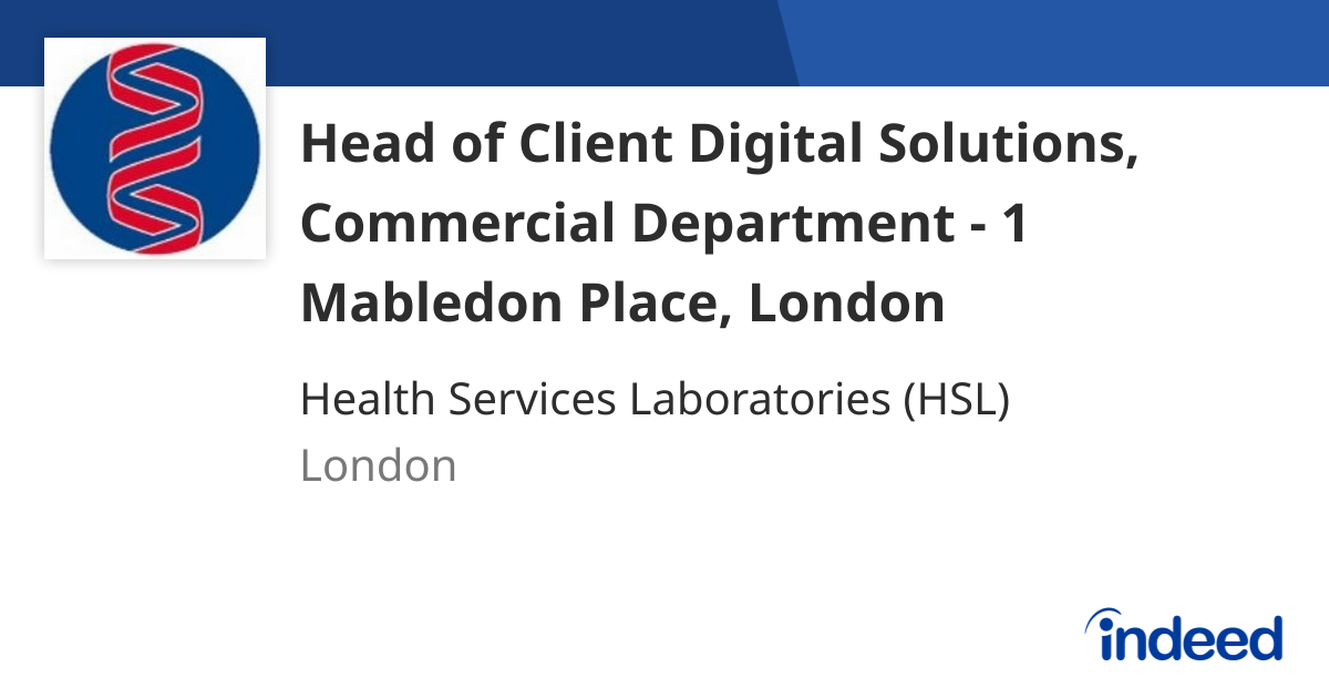 Head of Client Digital Solutions, Commercial Department - 1 Mabledon ...