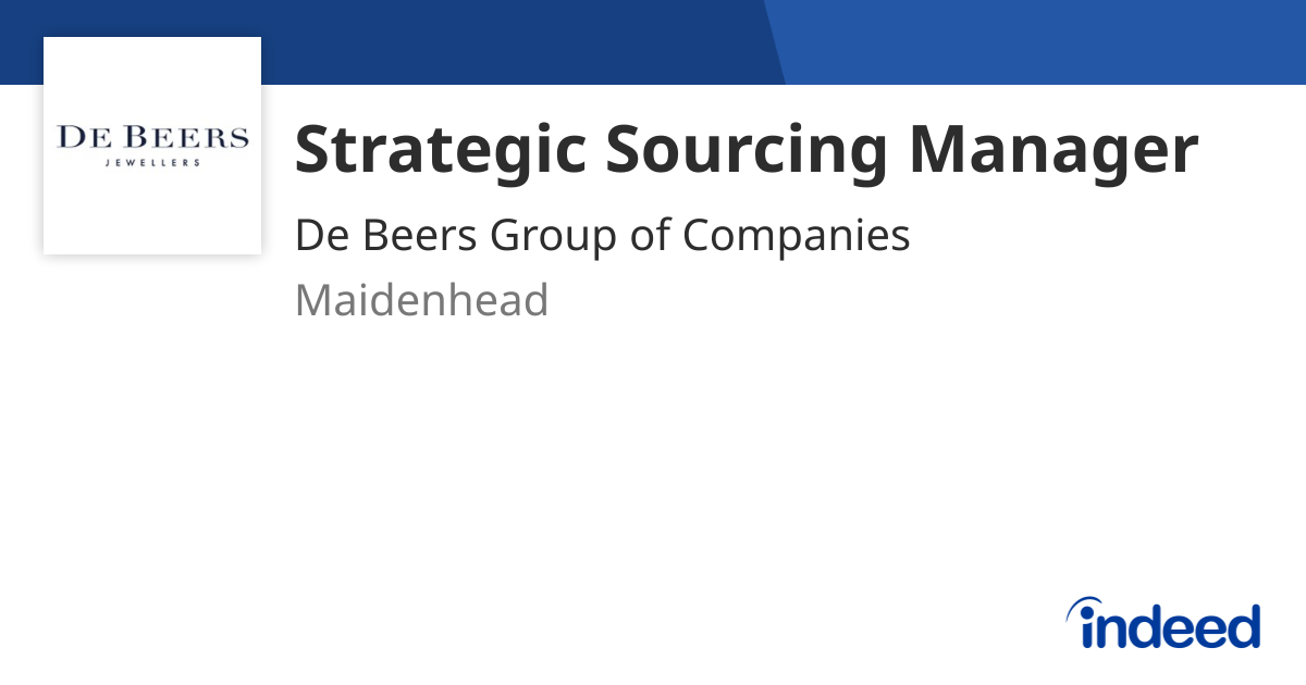 Strategic Sourcing Manager - Maidenhead SL6 6JW - Indeed.com