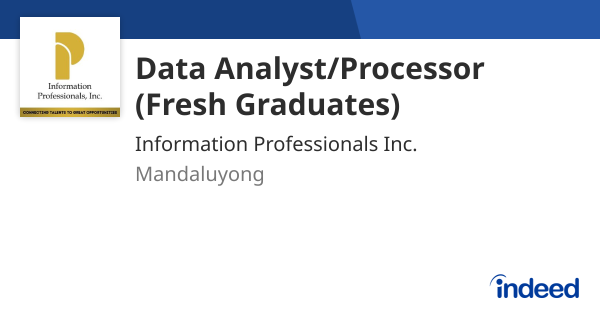 Data Analyst/Encoder (Fresh Graduates) - Mandaluyong - Indeed.com