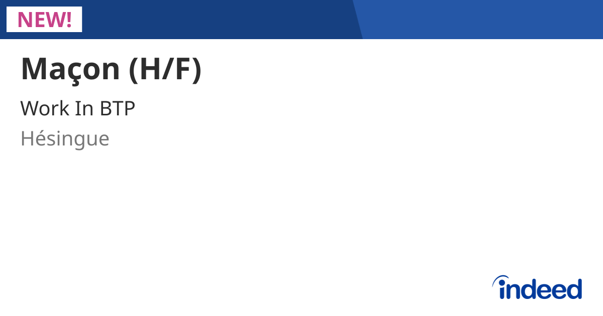 Maçon (H/F) - 68220 Hésingue - Indeed.com