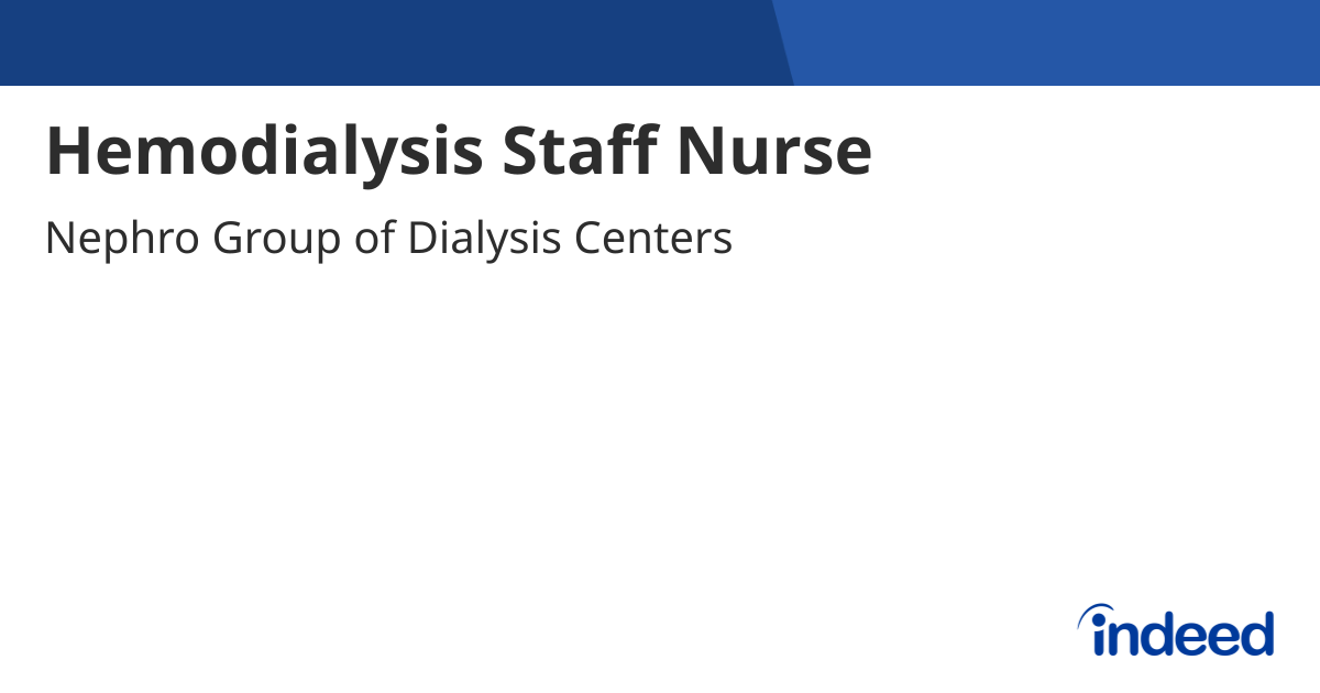 Hemodialysis Staff Nurse - Laguna - Indeed.com