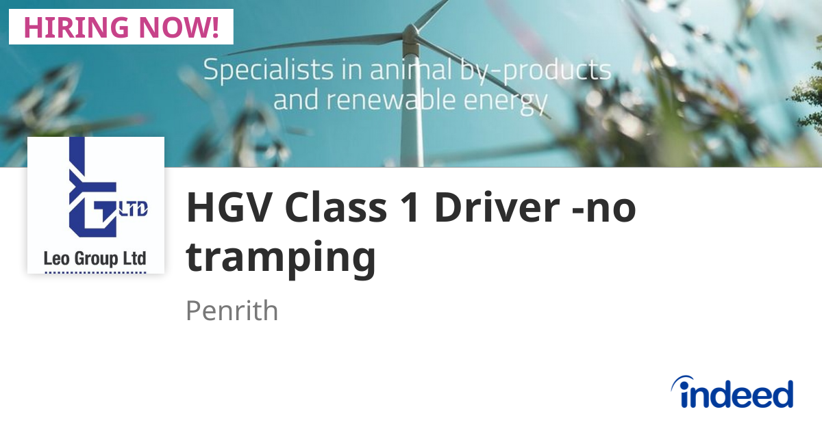 HGV Class 1 Driver -no tramping - Penrith - Indeed.com