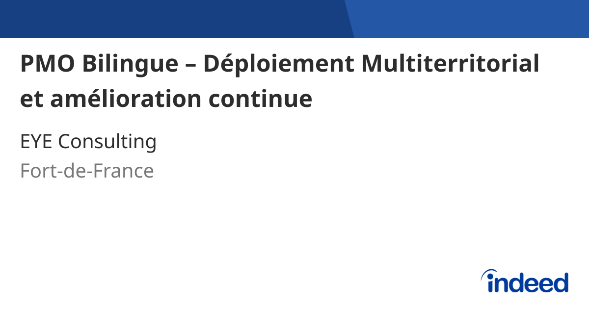 PMO Bilingue – Déploiement Multiterritorial et amélioration continue ...