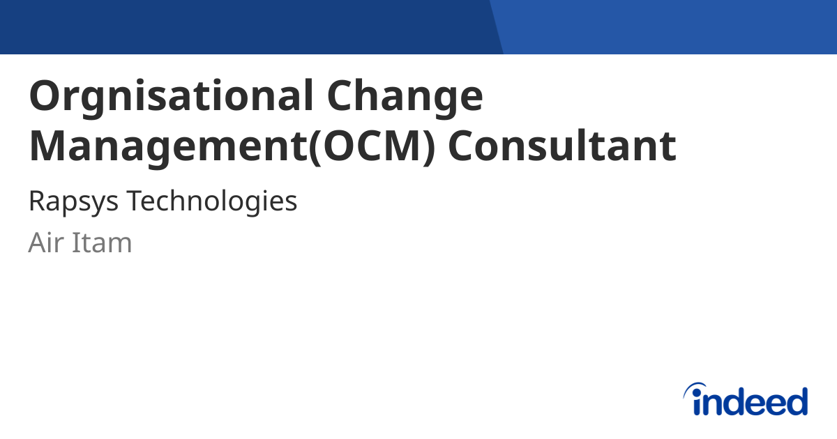 Orgnisational Change Management(OCM) Consultant - Air Itam - Indeed.com