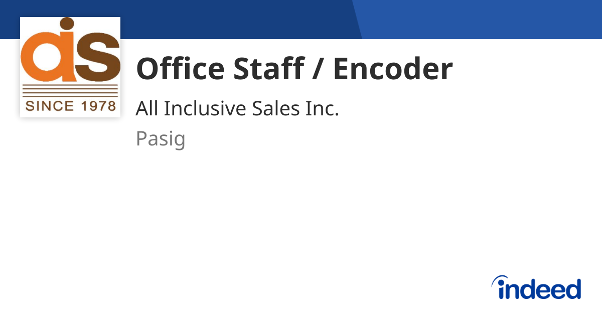 Office Staff / Encoder - Pasig - Indeed.com