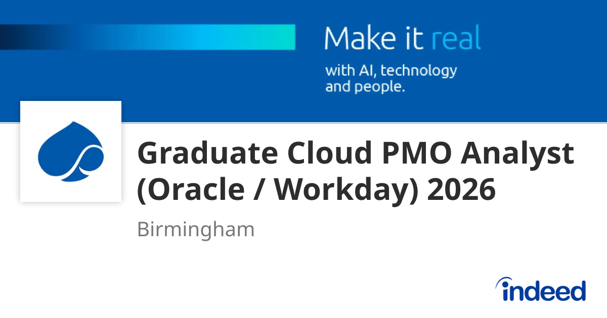 Graduate Cloud PMO Analyst (Oracle / Workday) 2026 - Birmingham ...
