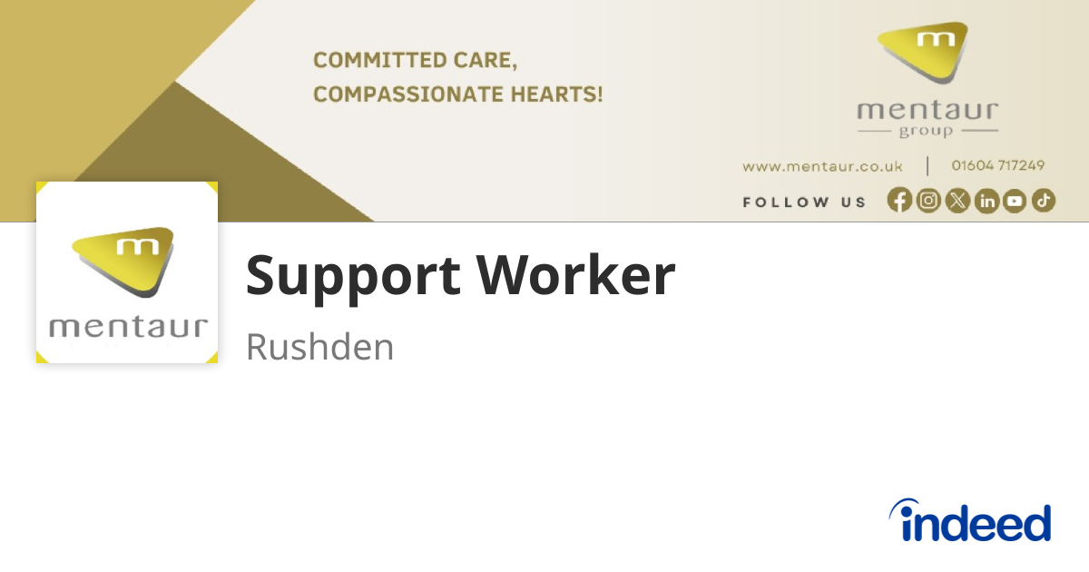 Support Worker - Rushden - Indeed.com