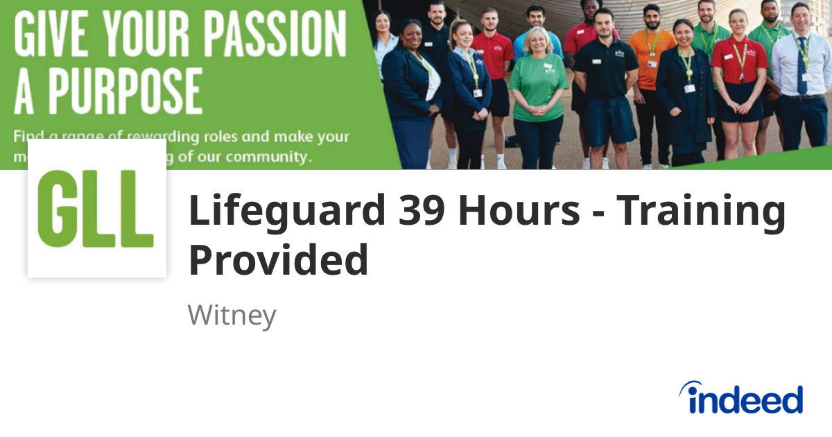 Lifeguard 39 Hours - Training Provided - Witney OX28 4YA - Indeed.com