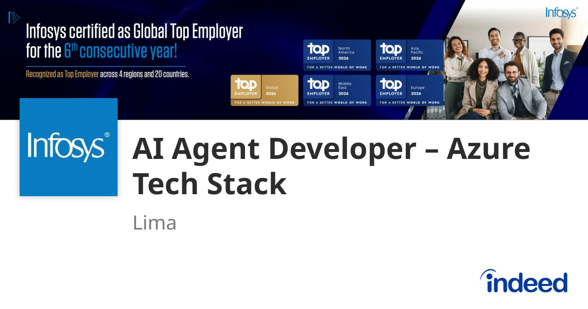 AI Agent Developer – Azure Tech Stack - Lima, Lima - Indeed.com