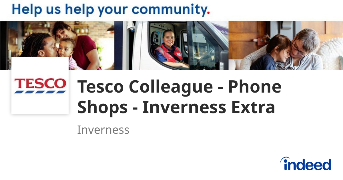 Tesco Colleague - Phone Shops - Inverness Extra - Inverness IV2 7GD ...